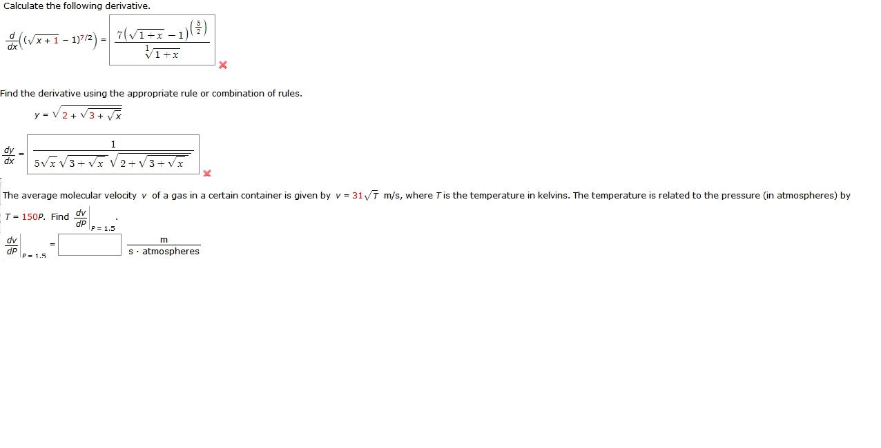Solved Calculate the following derivative. d/dx | Chegg.com