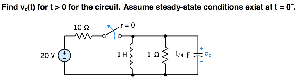 Solved Find Vc(t) for t > 0 for the circuit. Assume steady | Chegg.com