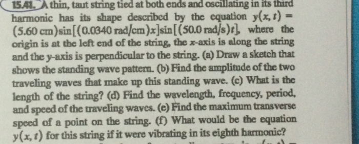 Solved A this, taut string tied at both ends and oscillating | Chegg.com