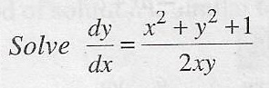 Solved Salve dy = x2 +y2 +1 dx 2xy | Chegg.com