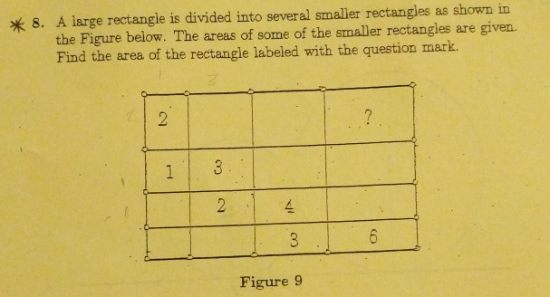 Solved k 8. A large rectangle is divided into several | Chegg.com