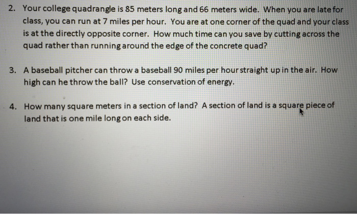 Solved Your college quadrangle is 85 meters long and 66 | Chegg.com