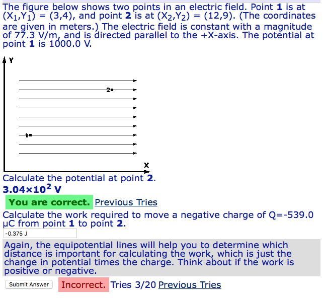 Solved The figure below shows two points in an electric | Chegg.com