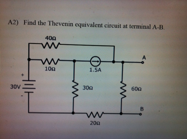 Solved Find the Thevenin equivalent circuit at terminal A-B. | Chegg.com