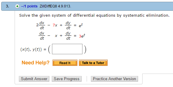 Solved Solve the given system of differential equations by | Chegg.com