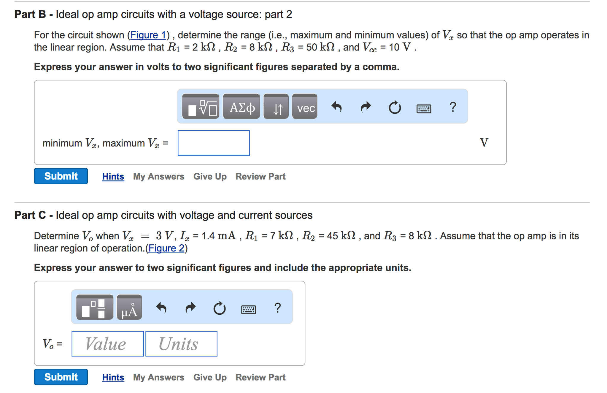 Solved Part A - Ideal op amp circuits with a voltage source: | Chegg.com