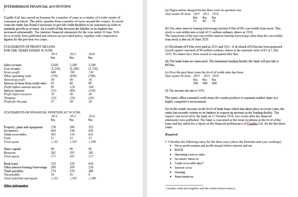INTERMEDIATE FINANCIAL ACCOUNTING (a) Depreciation | Chegg.com