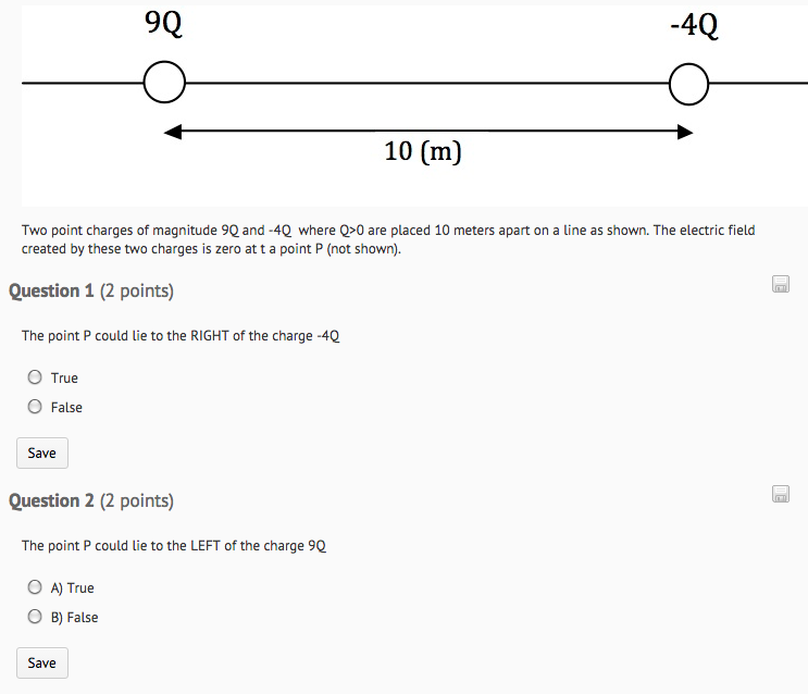 Solved 9Q -4Q 10 (m) Two point charges of magnitude 9Q and | Chegg.com