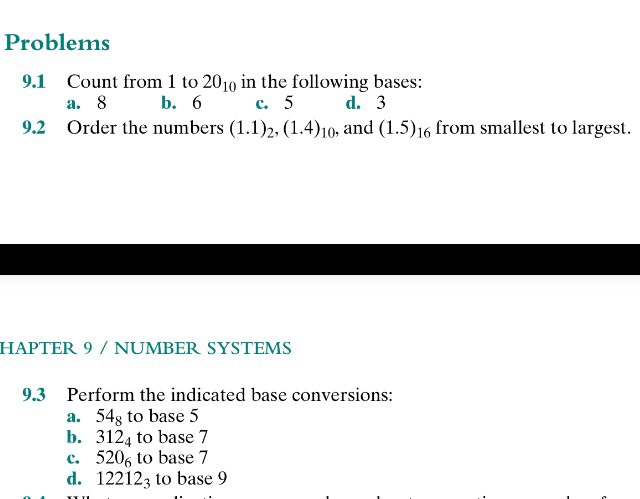 Solved Count from 1 to 20_10 in the following bases: a. 8 b. | Chegg.com