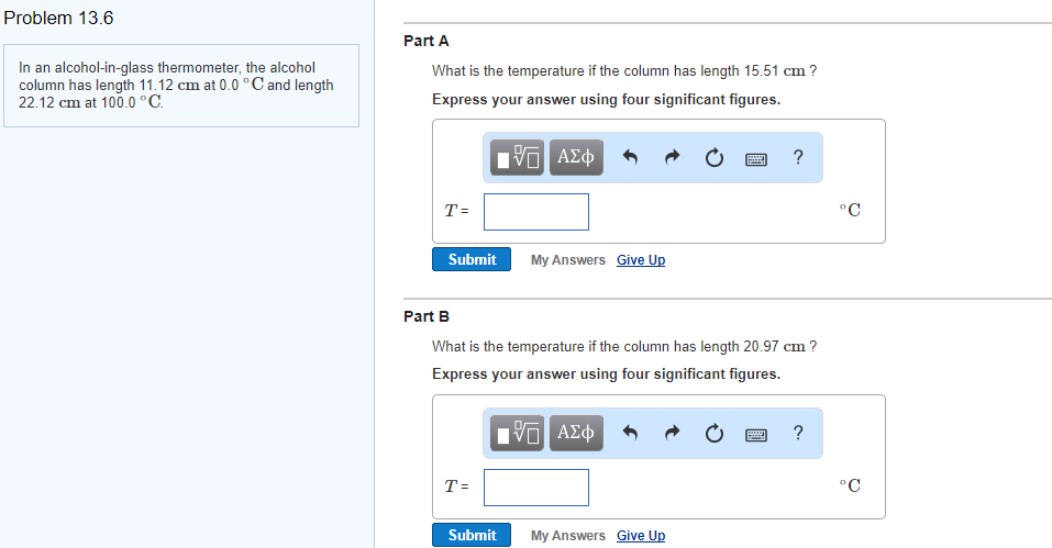 Solved Problem 13.6 Part A In an alcohol-in-glass | Chegg.com