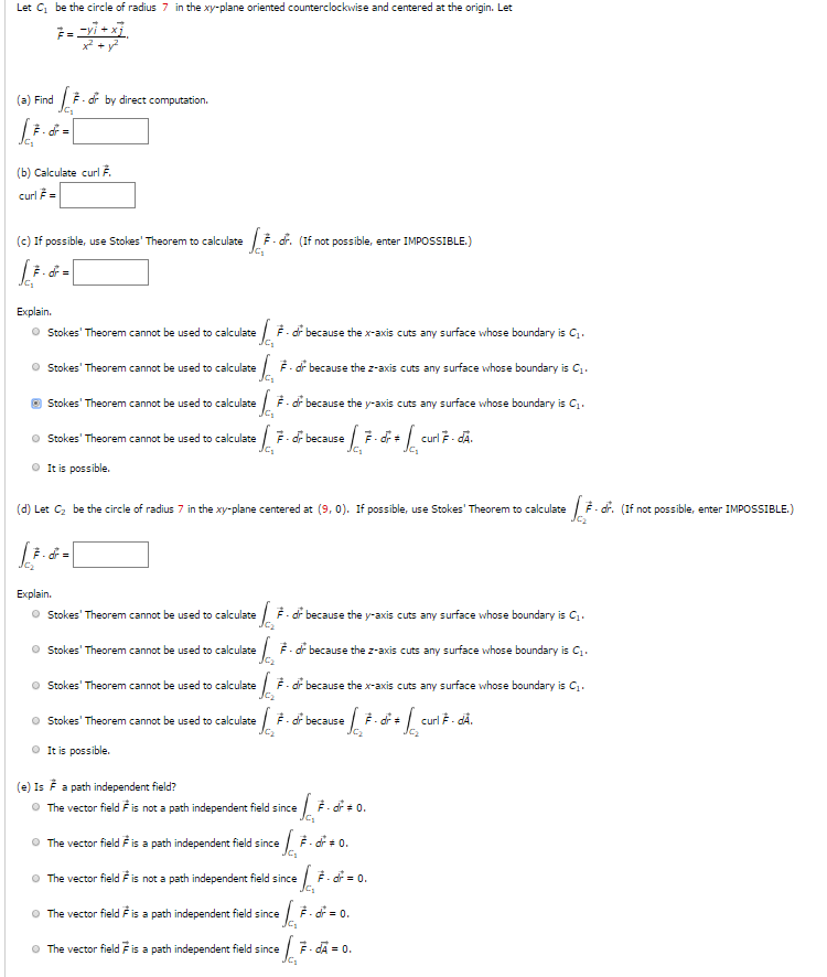 Solved Let C_1 be the circle of radius 7 in the xy-plane | Chegg.com