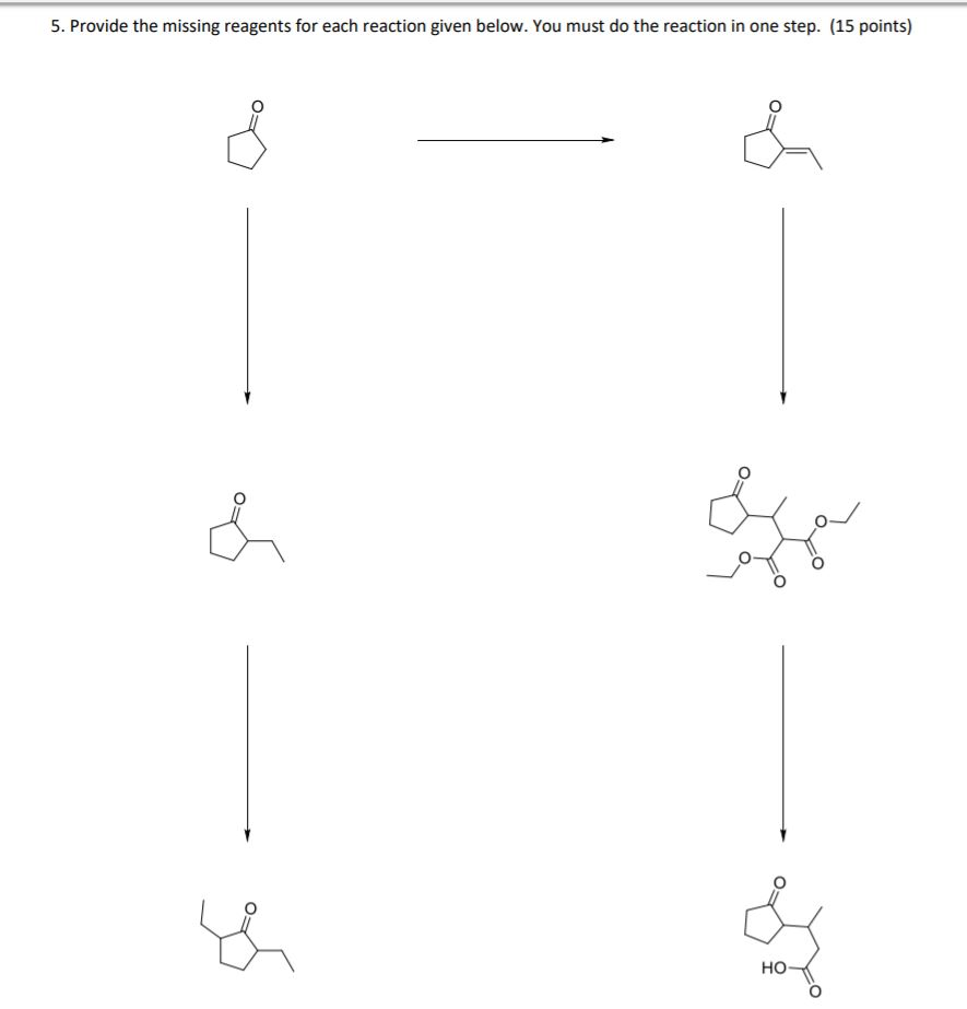 Solved Please provide the missing reagents for each given | Chegg.com