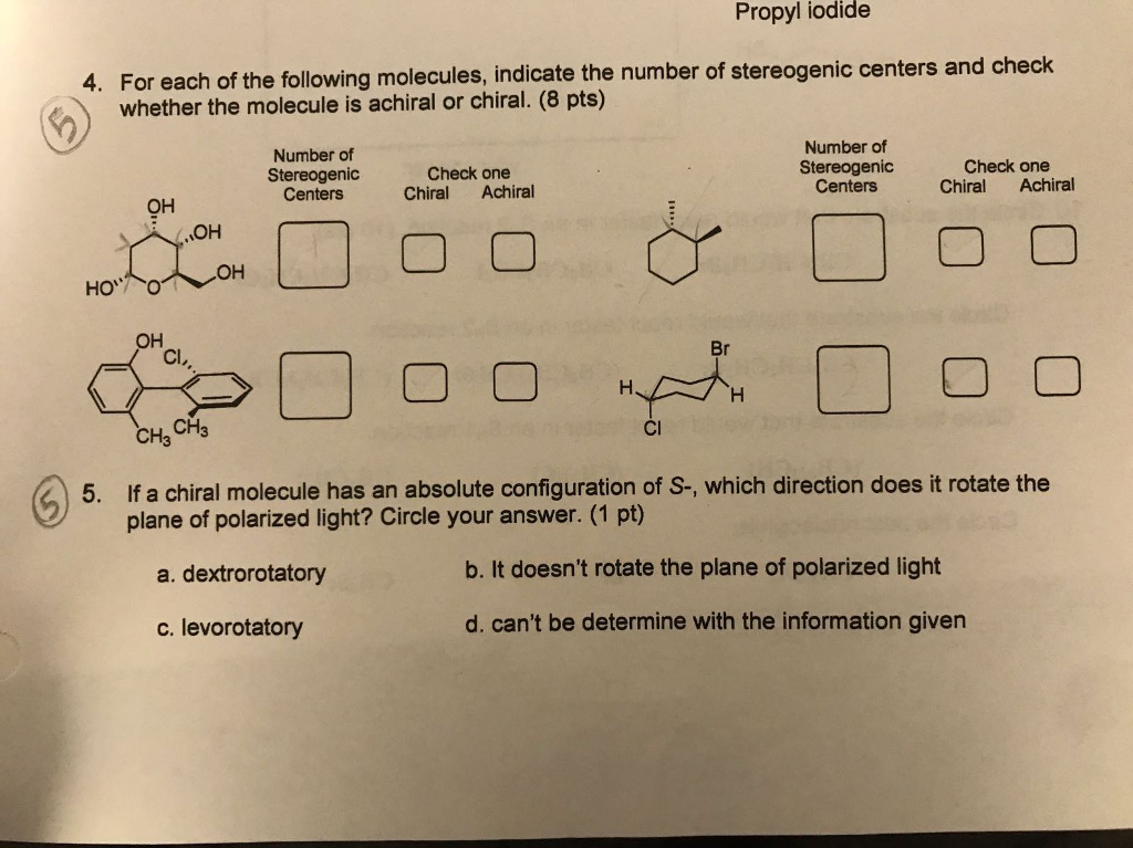 Solved Propyl iodide For each of the following molecules, | Chegg.com