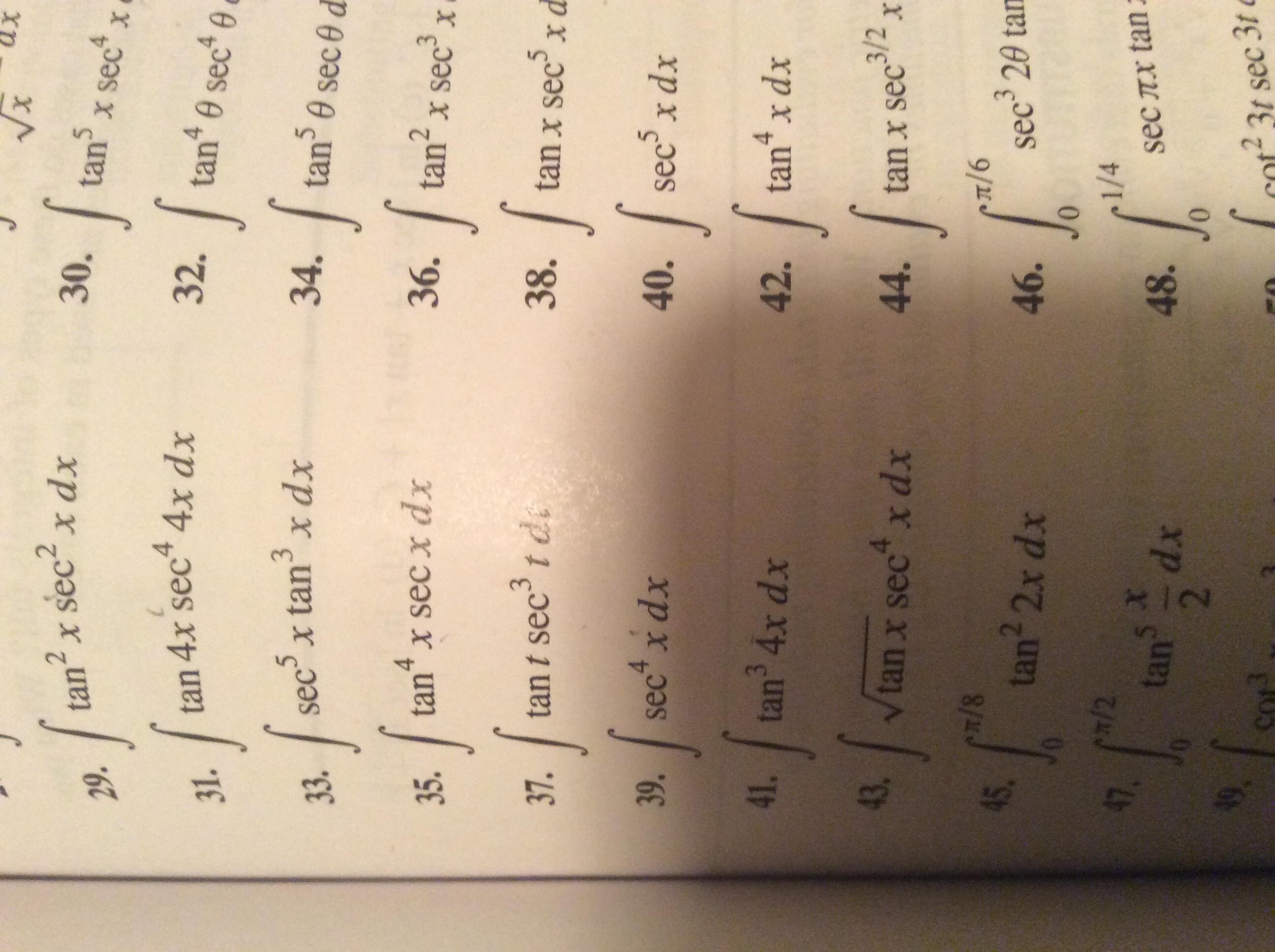 Solved Integral tan^4 x sec x dx | Chegg.com