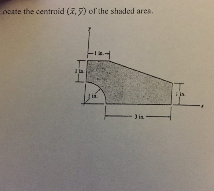 Solved Locate the centroid (x bar, y bar) of the shaded | Chegg.com