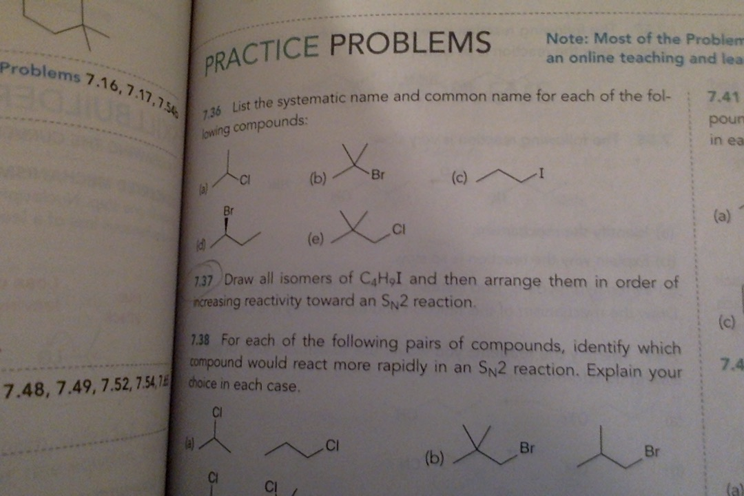 Solved 7.36 List the systematic name and common name for | Chegg.com