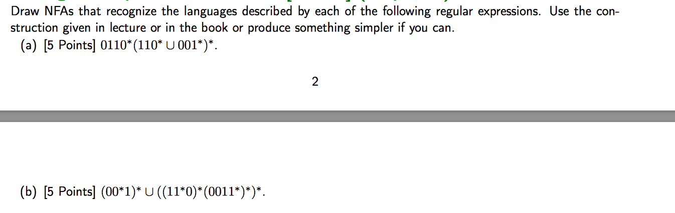 Draw Nfas That Recognize The Languages Described By