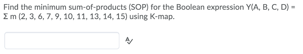 Solved Find the minimum sum-of-products (SOP) for the | Chegg.com