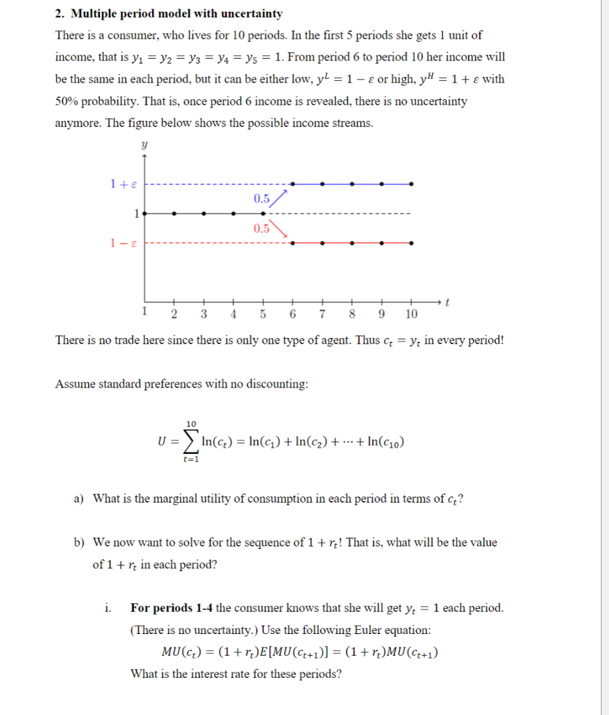 Solved 2. Multiple period model with uncertainty There is a | Chegg.com