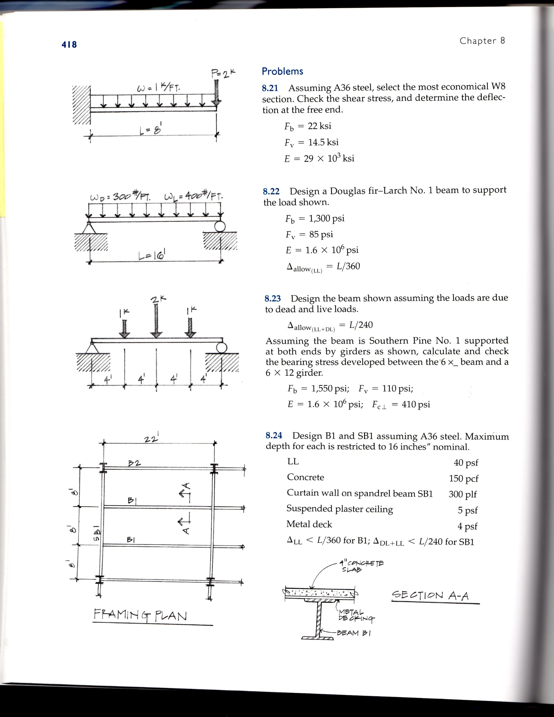Solved 418 Chapter 8 t/FT. Pak Problems 8.21 Assuming A36 | Chegg.com