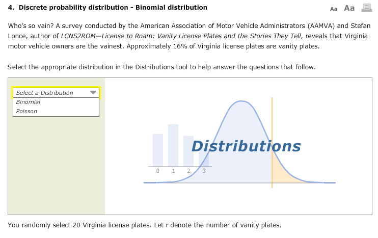 Solved Aa Aa E. 4. Discrete probability distribution | Chegg.com Solved Aa Aa E. 4. Discrete probability distribution | Chegg.com