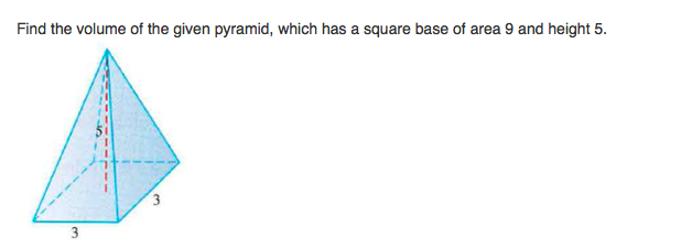 Solved volume of the given pyramid, which has a square base | Chegg.com