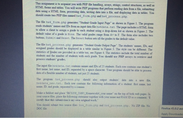 Solved This assignment is to acquaint you with PHP file | Chegg.com