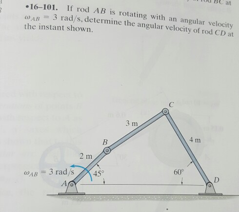 Solved If rod AB is rotating with an angular velocity | Chegg.com