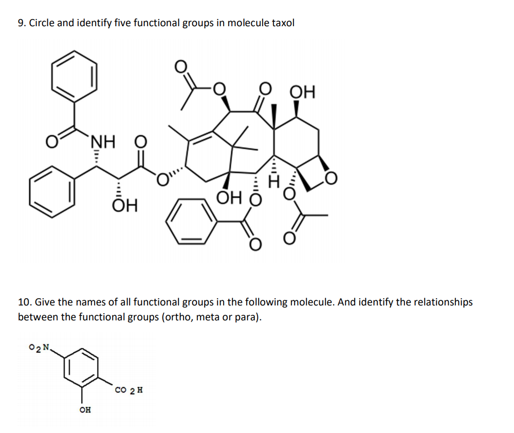 Solved 9. Circle and identify five functional groups in | Chegg.com