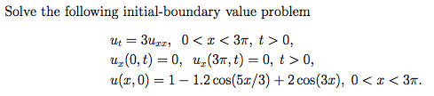 Solved Solve the following initial-boundary value problem | Chegg.com