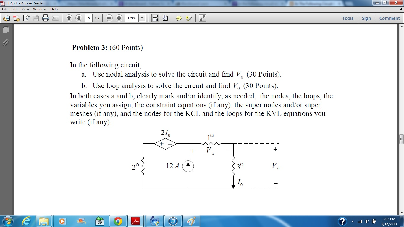 Solved In The Following Circuita Use Nodal Analysis To 2731
