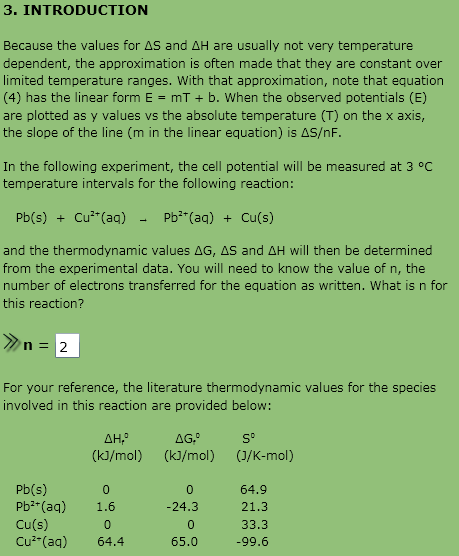 Solved Because the values for delta S and delta H are | Chegg.com