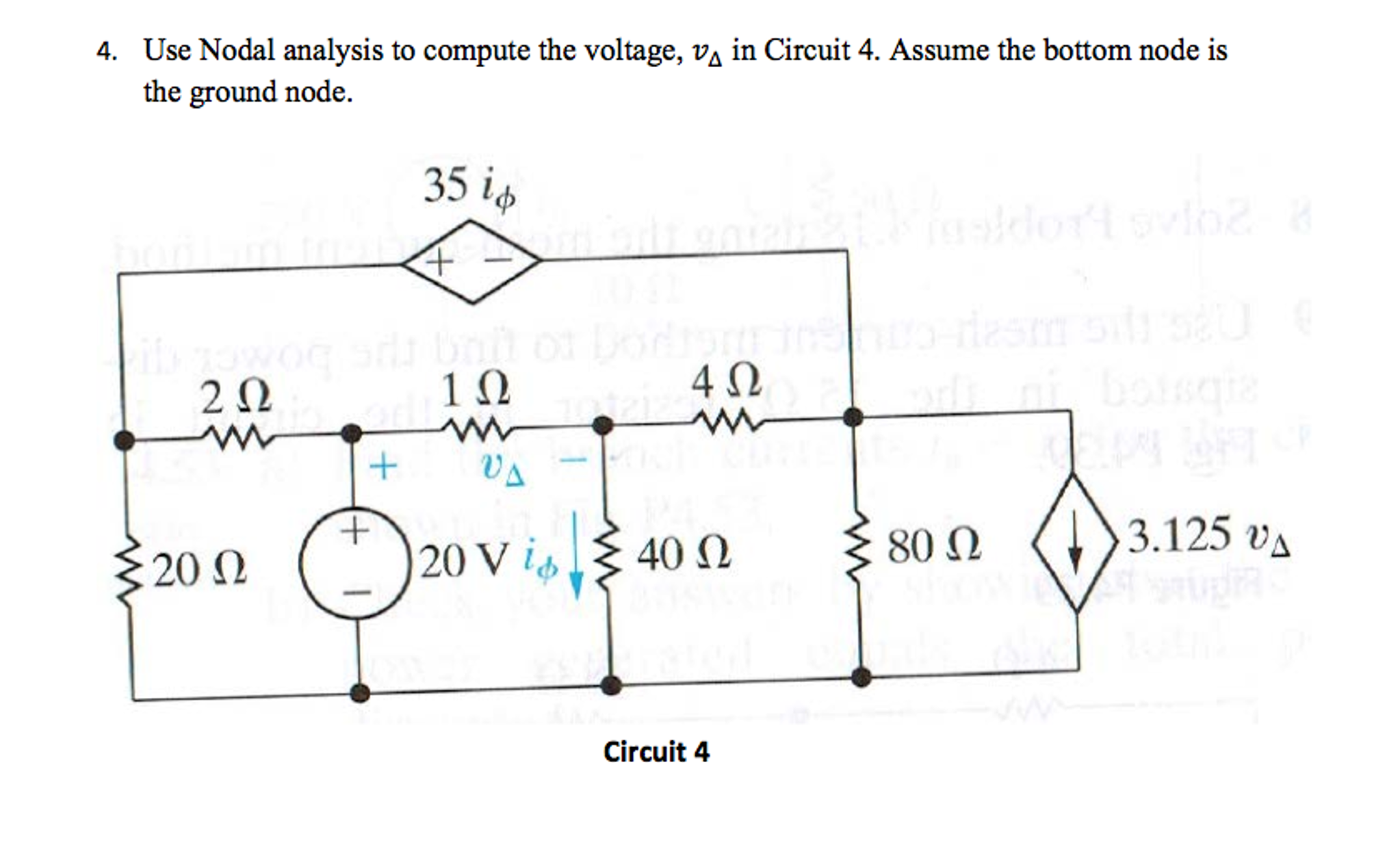 Solved Use Nodal analysis to compute the voltage, v_A in | Chegg.com