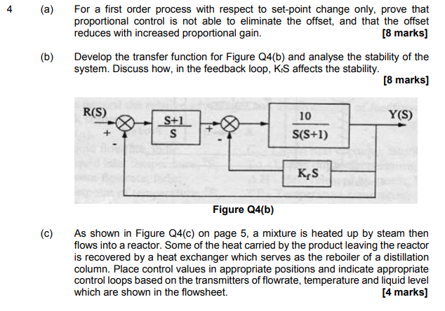 Solved 4(a) For a first order process with respect to | Chegg.com
