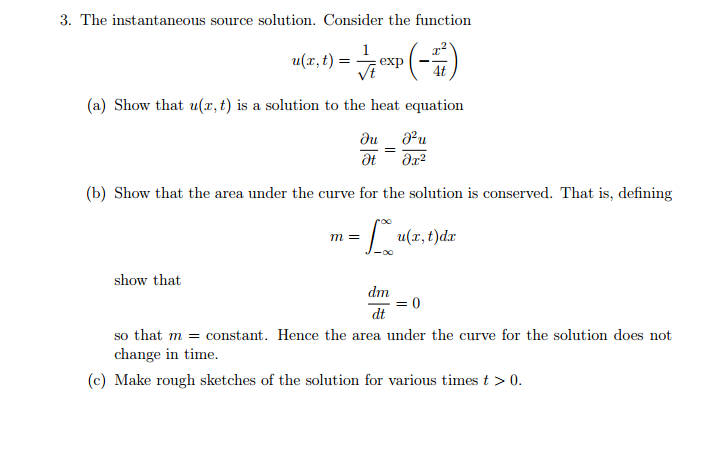 Solved The instantaneous source solution. Consider the | Chegg.com