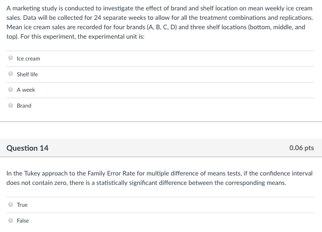 Solved A marketing study is conducted to investigate the | Chegg.com