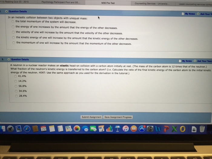 Solved In An Inelastic Collision Between Two Objects With