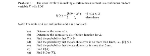 Solved Problem 1. The error involved in making a certain | Chegg.com