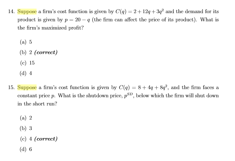 Solved Suppose a firm's cost function is given by C(q) = 2 + | Chegg.com