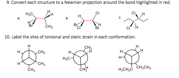 Solved 9. Convert each structure to a Newman projection | Chegg.com