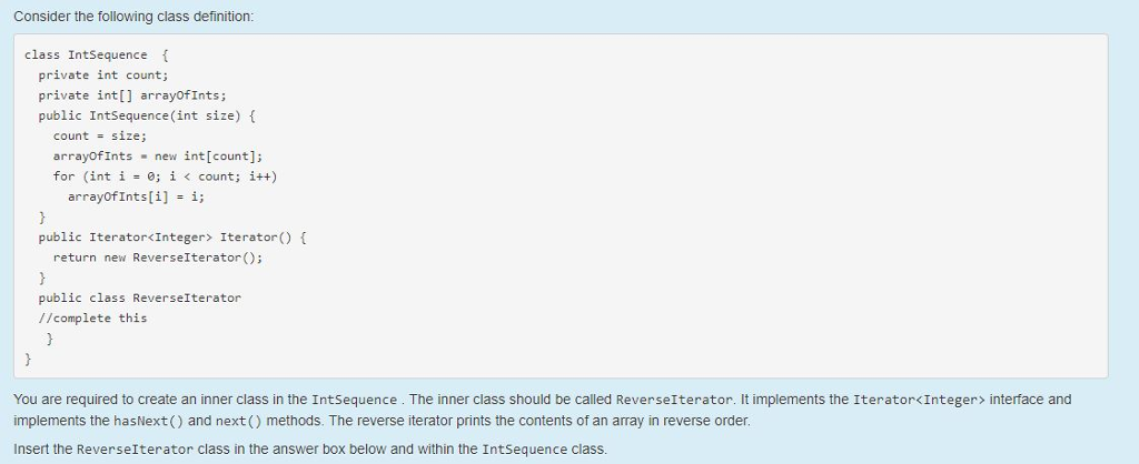 Solved Consider the following class definition class | Chegg.com