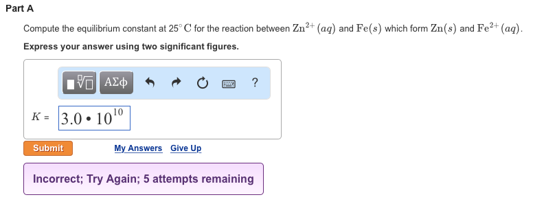 Solved Compute The Equilibrium Constant At 25 Degree C For