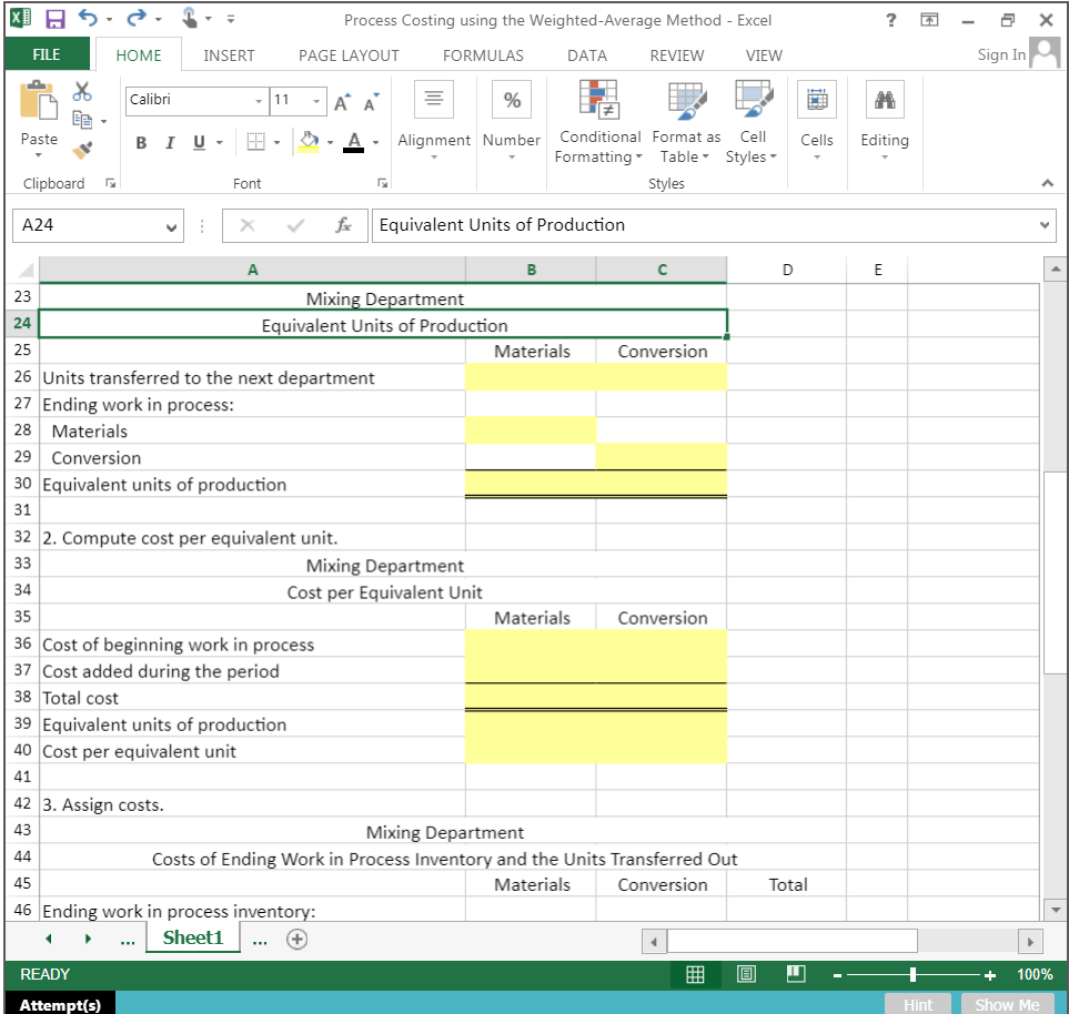 Solved Process Costing using the Weighted-Average Method 1. | Chegg.com