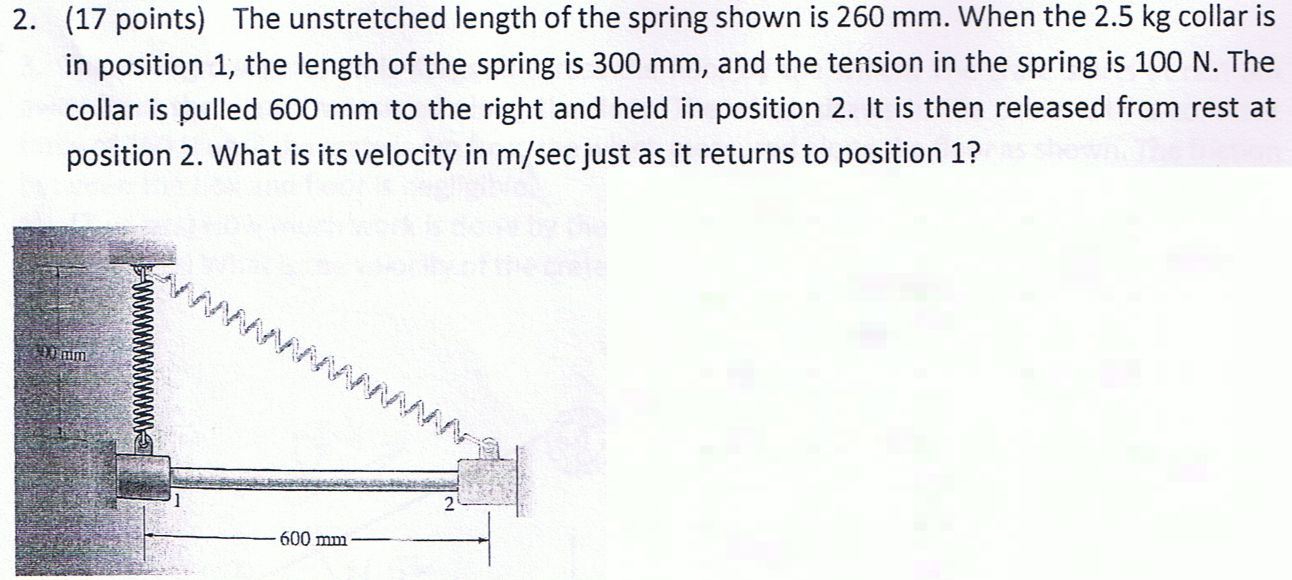 Solved The unstretched length of a spring is given. When | Chegg.com