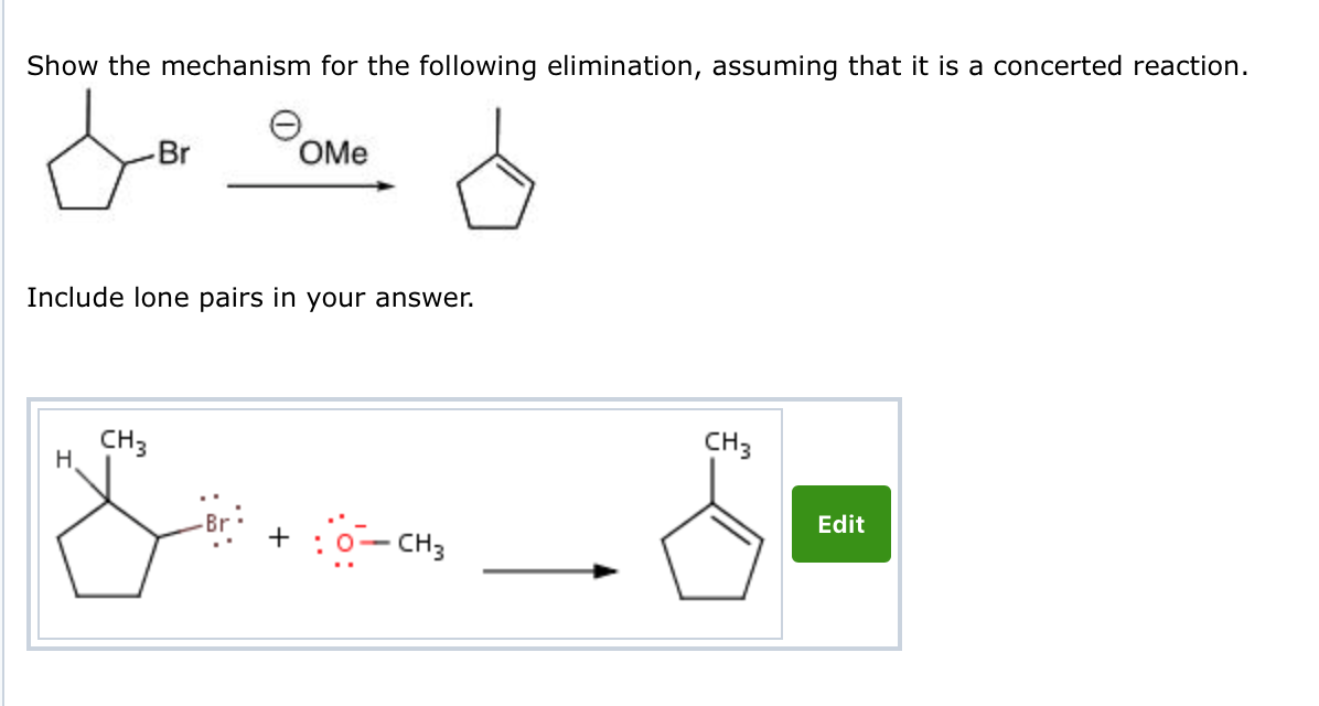 Solved Show the mechanism for the following elimination, | Chegg.com