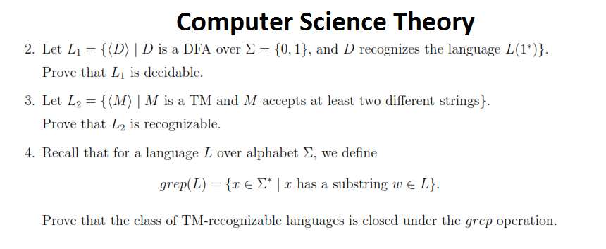 Computer Science Theory 2. Let L,-{(D? | D is a DFA | Chegg.com
