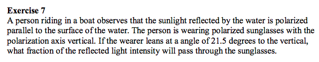 Solved A person riding in a boat observes that the sunlight | Chegg.com