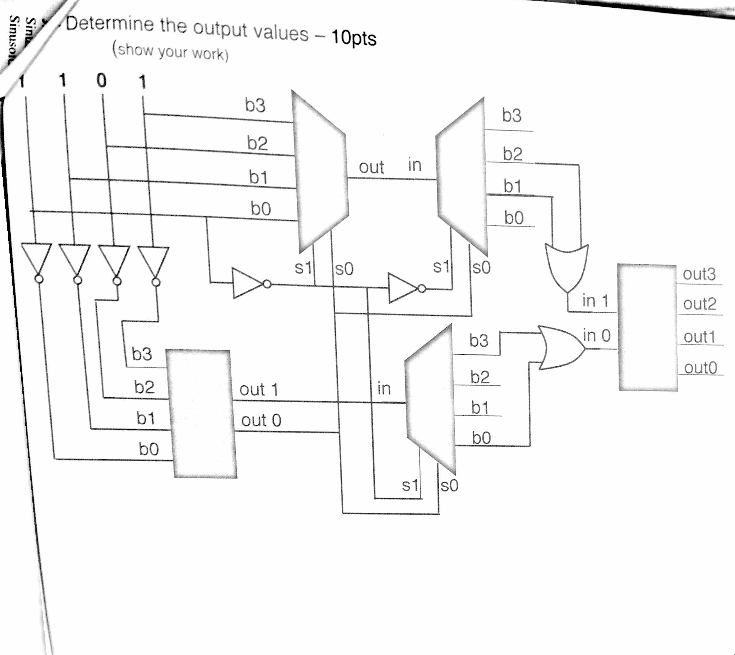 Solved Determine the output values - 10 pts | Chegg.com Solved Determine the output values - 10 pts | Chegg.com