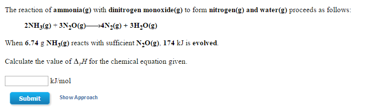 Solved The reaction of ammonia(g) with dinitrogen | Chegg.com