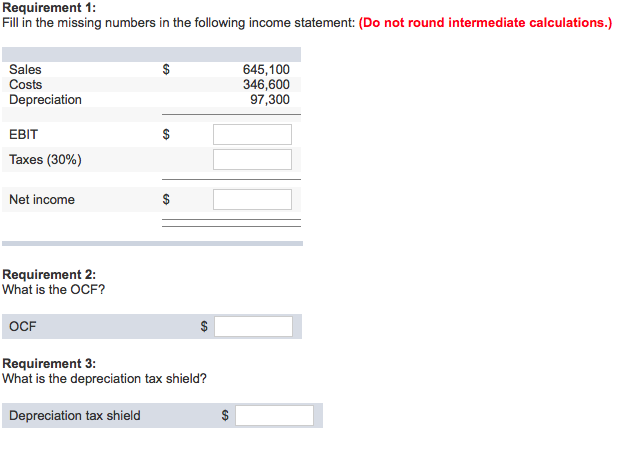 Solved: Requirement 1: Fill In The Missing Numbers In The ... | Chegg.com